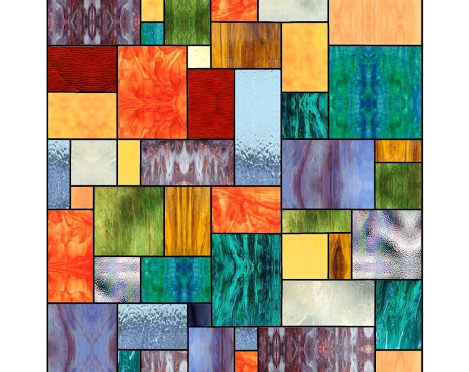 Abstract Square Stained Glass Pattern Digital Download - Etsy