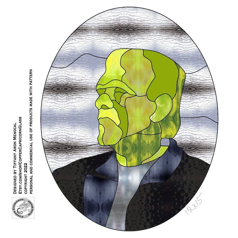 Frankenstein Stained Glass Pattern Digital Download - Etsy