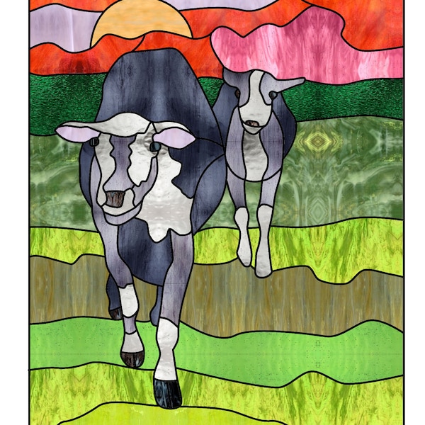 Stained Glass Goat - Etsy