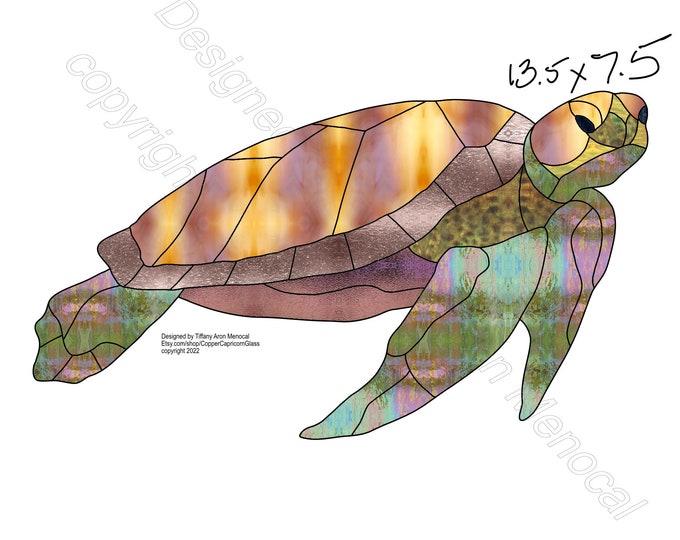 Sea Turtle Stained Glass Pattern Digital Download - Etsy