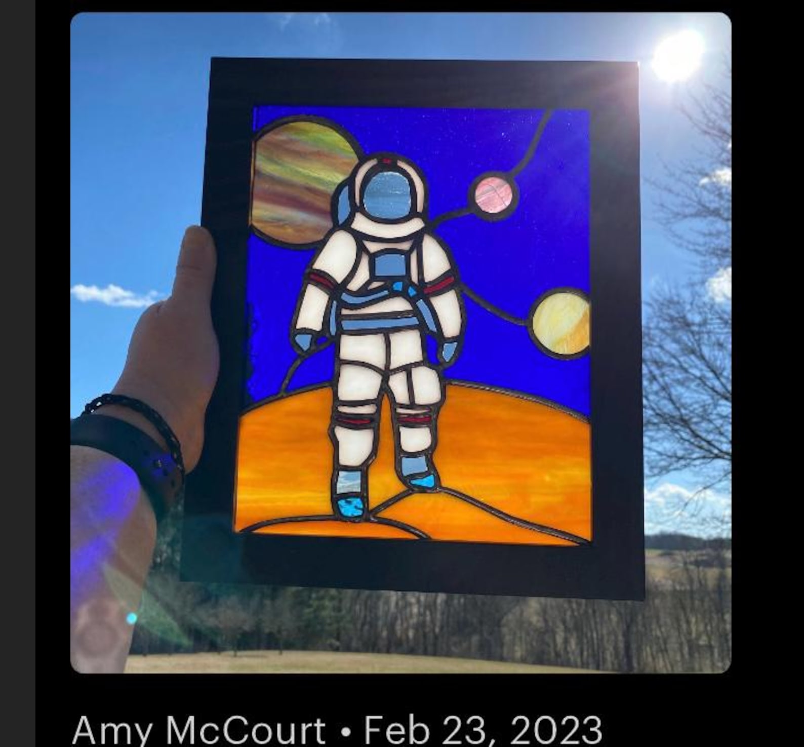 Astronaut in Space Stained Glass Pattern Digital Download - Etsy