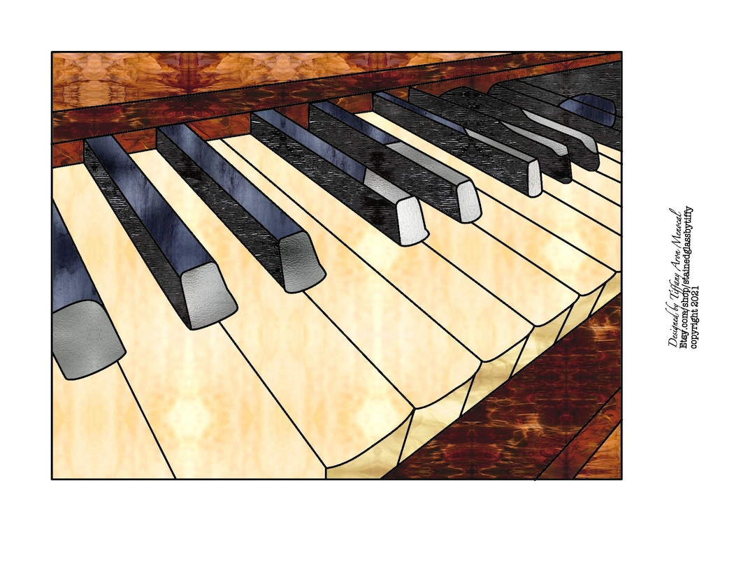 Piano Keys Stained Glass Pattern Digital Download - Etsy