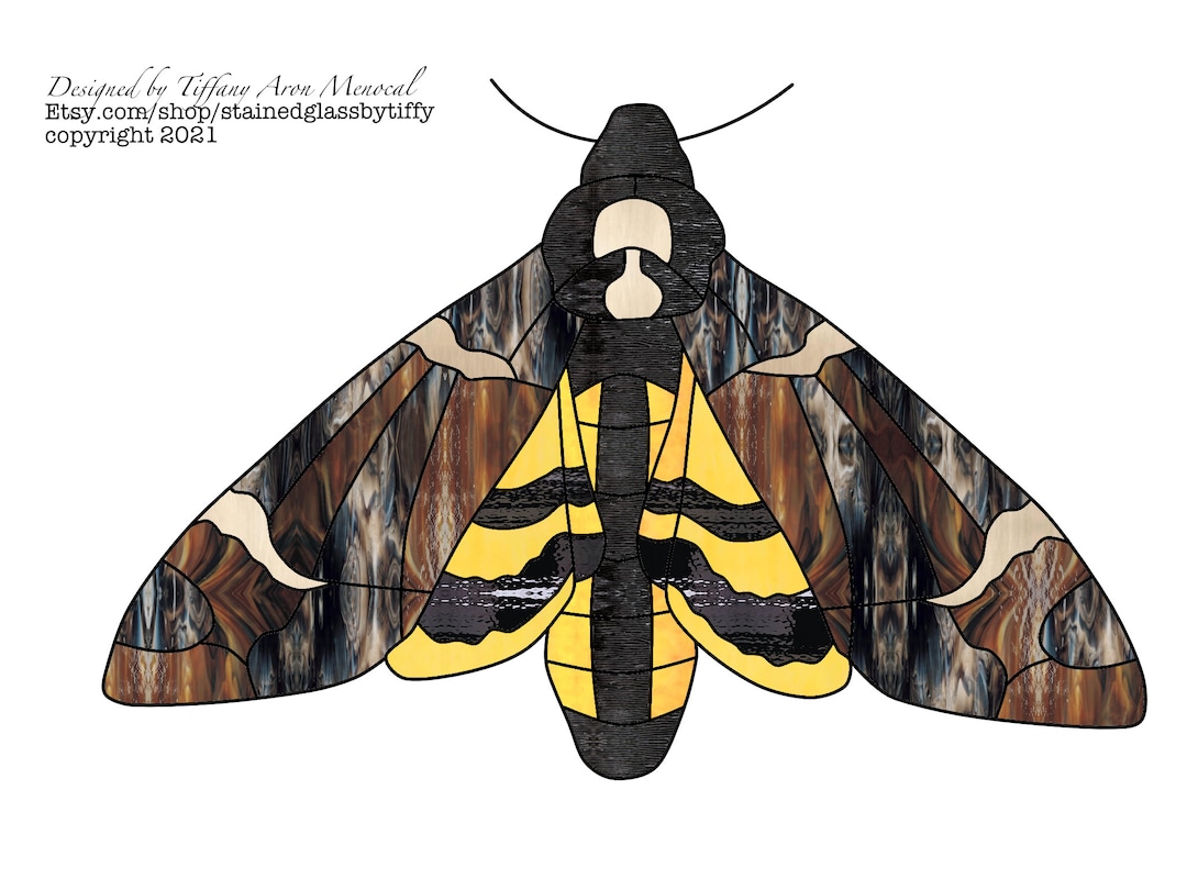 Death Head Moth Stained Glass Pattern Digital Download - Etsy