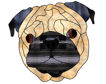 Stained Glass Pug - Etsy