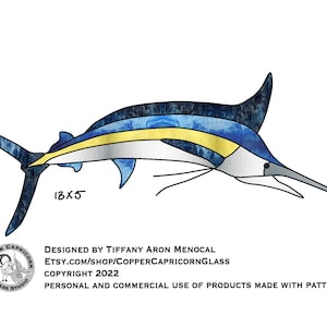 Marlin Stained Glass Pattern Digital Download - Etsy