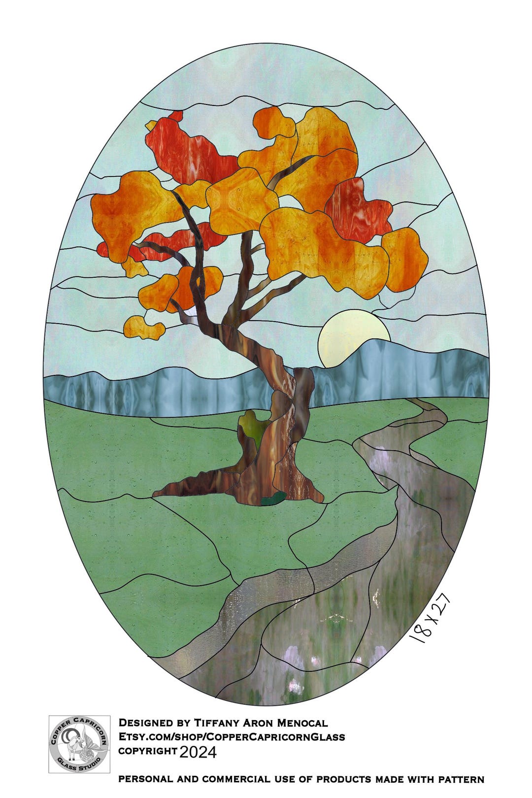 TREE OF LIFE • Landscape • Stained Glass Pattern • Digital Download - Etsy