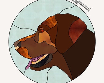 Labrador Dog Stained Glass Pattern - Etsy