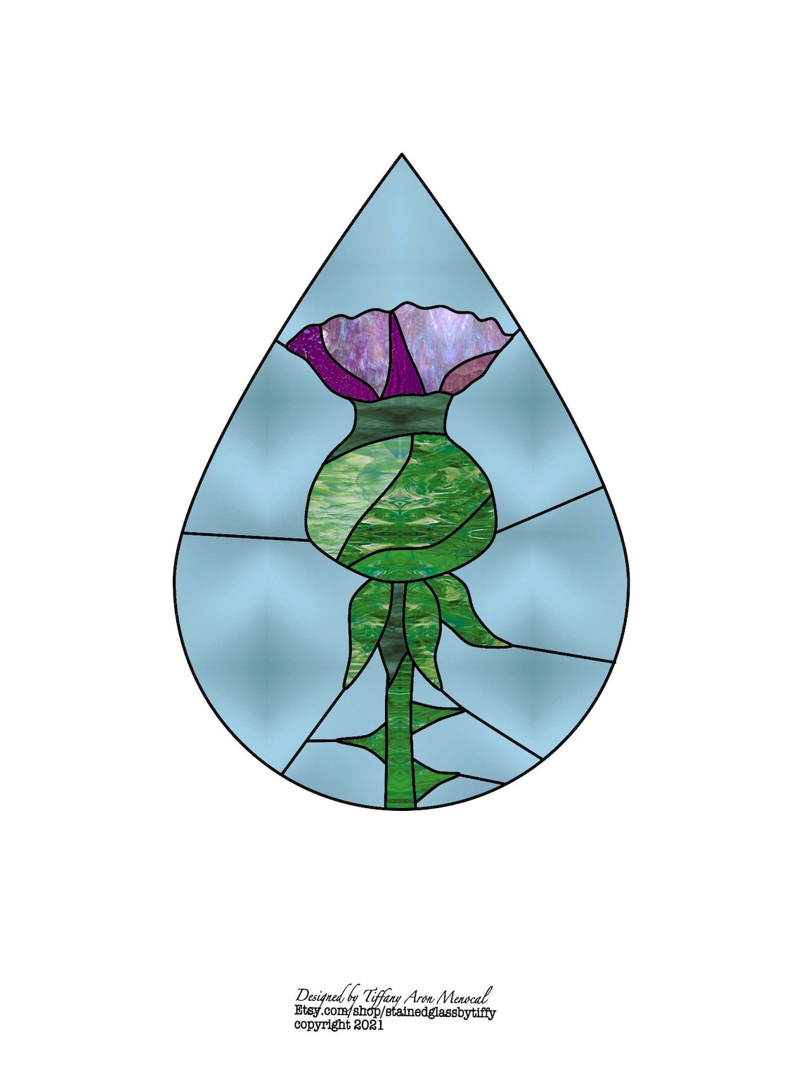 Thistle Stained Glass Pattern Digital Download | Etsy