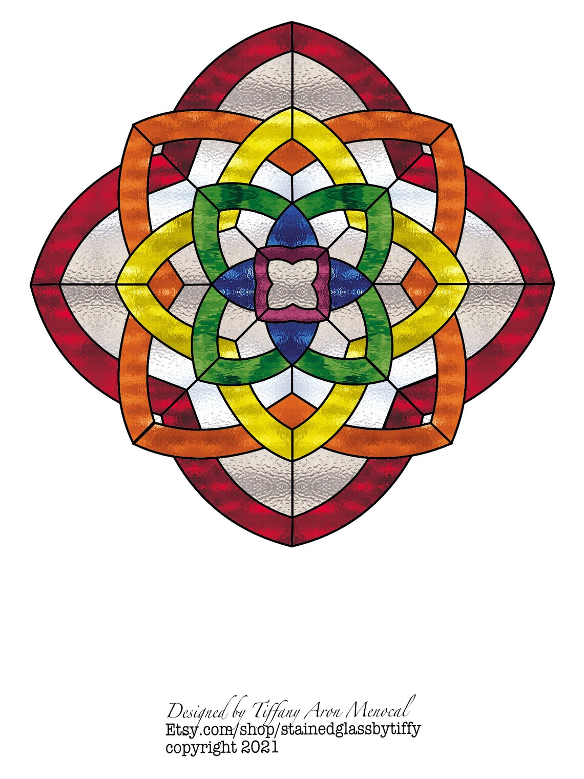 Geometric Round Stained Glass Pattern Digital Download - Etsy