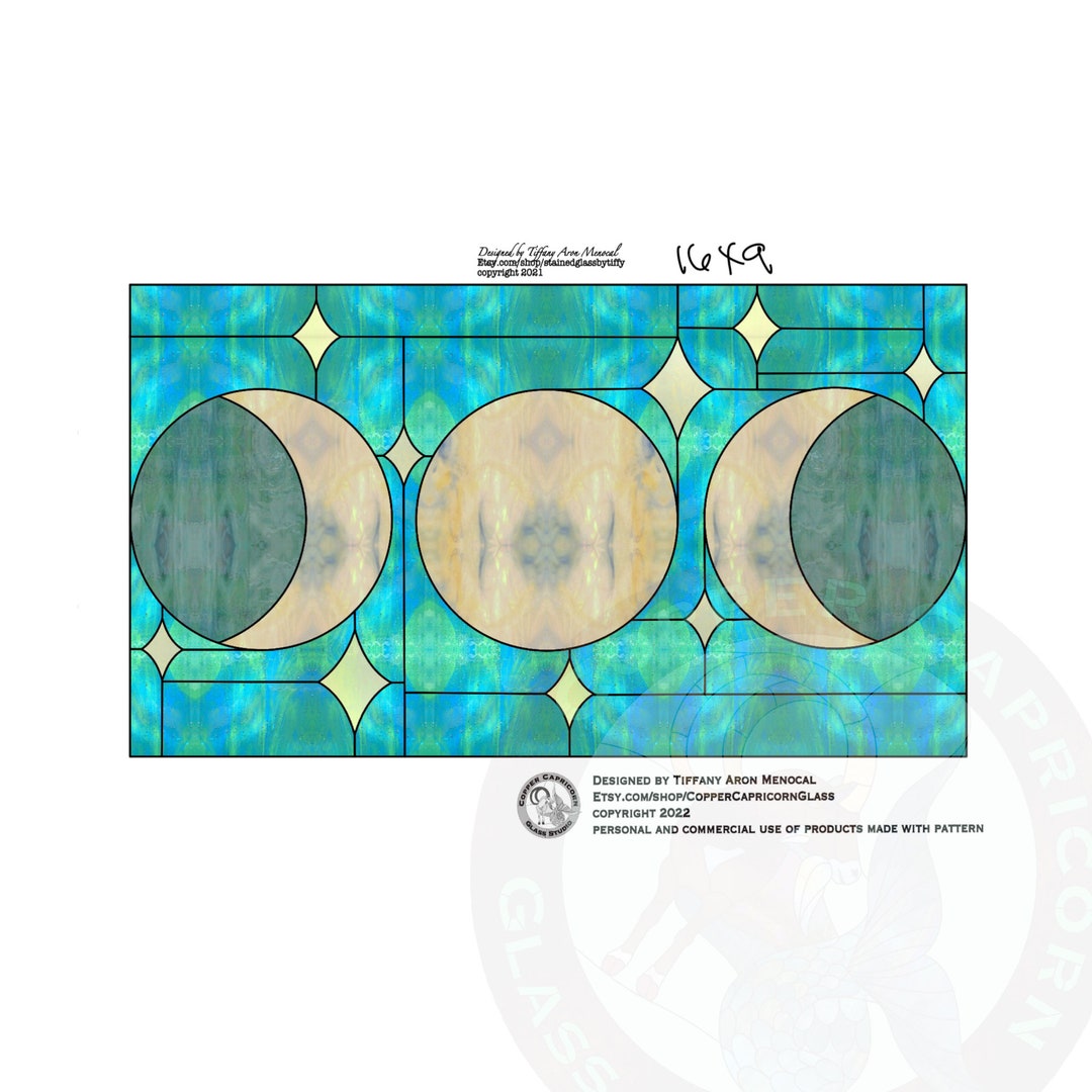 Moon Phase Stained Glass Pattern Digital Download Etsy