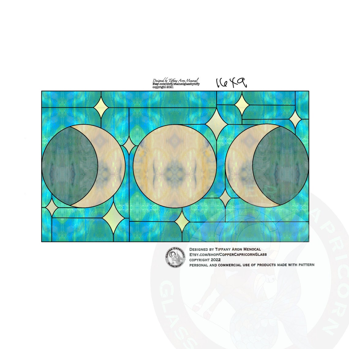 Moon Phase Stained Glass Pattern Digital Download - Etsy