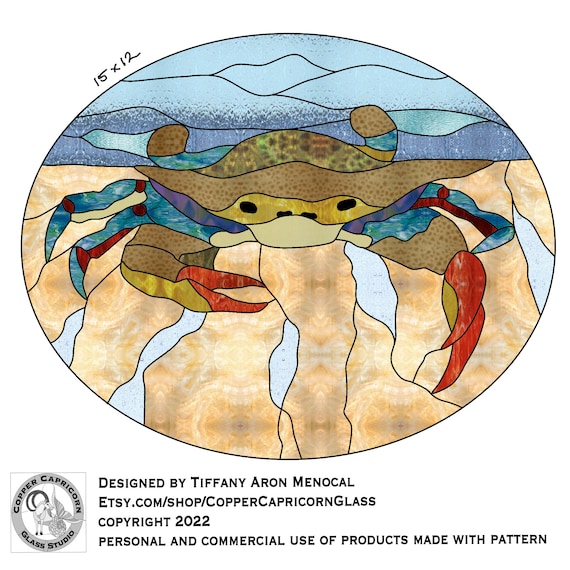 Blue Crab Stained Glass Pattern