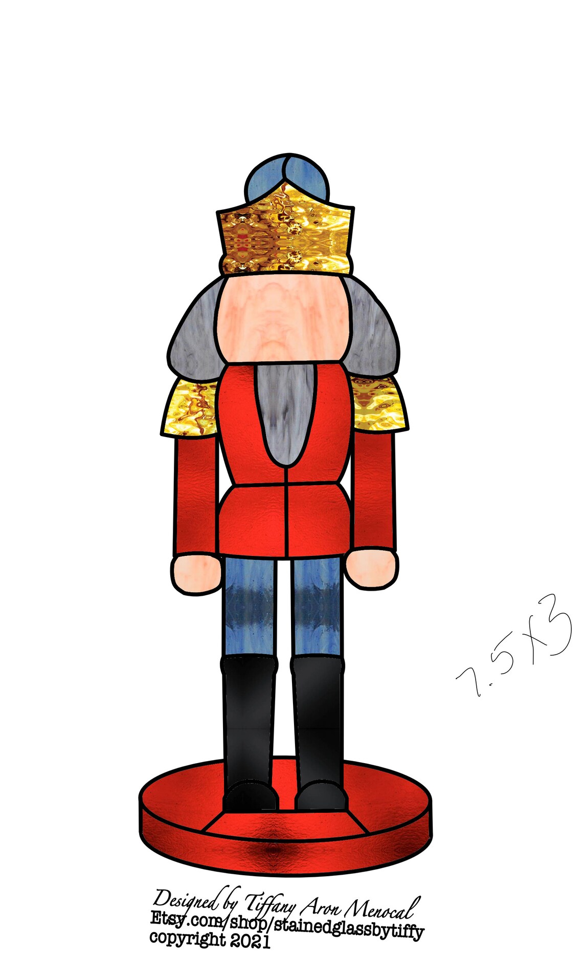 Nutcracker Simple Stained Glass Pattern Digital Download - Etsy