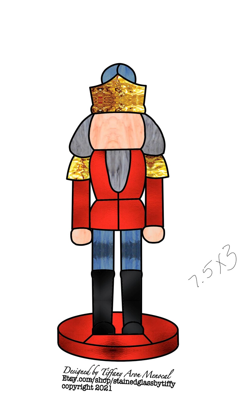 Nutcracker Simple Stained Glass Pattern Digital Download - Etsy