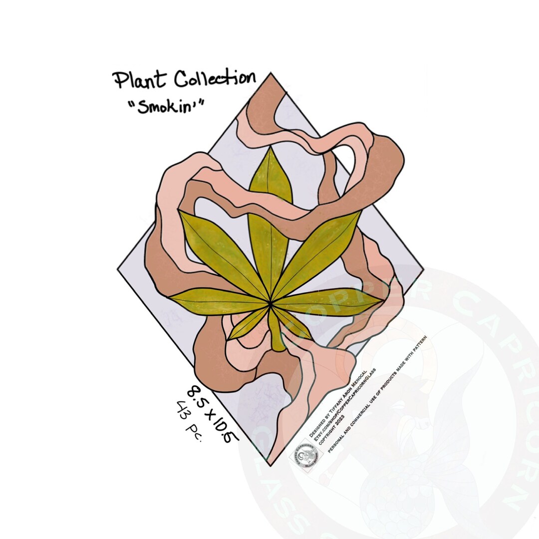 SMOKE TRAILS • Weed Leaf • Stained Glass Pattern • Digital Download - Etsy