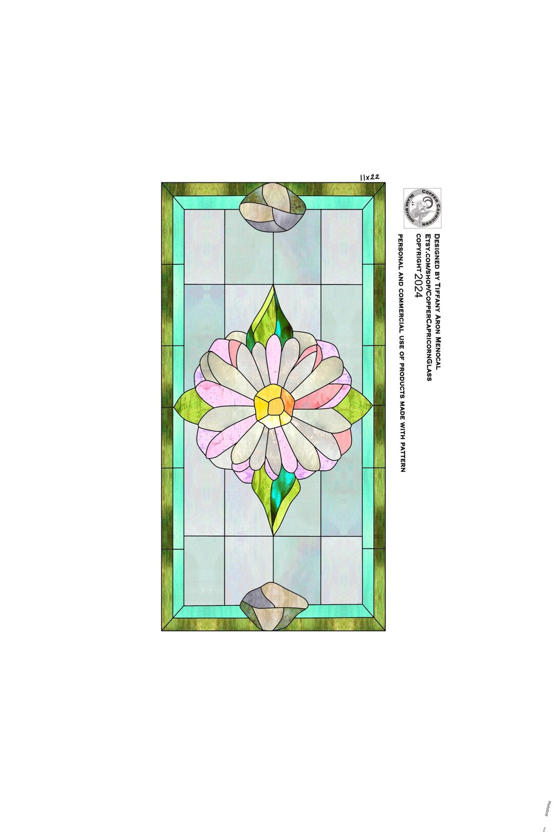 DAISY Flowers Abstract Panel Stained Glass Pattern Digital Download - Etsy