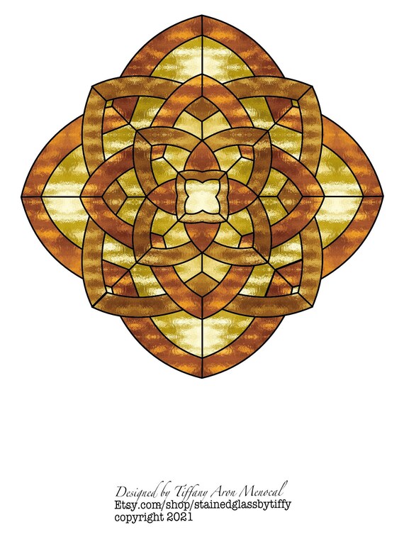 Geometric Round Stained Glass Pattern Digital Download - Etsy