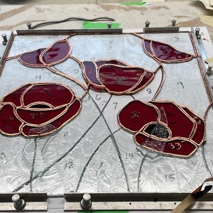 POPPY FIELD • Poppies Poppy Flower • Stained Glass Pattern • Digital ...