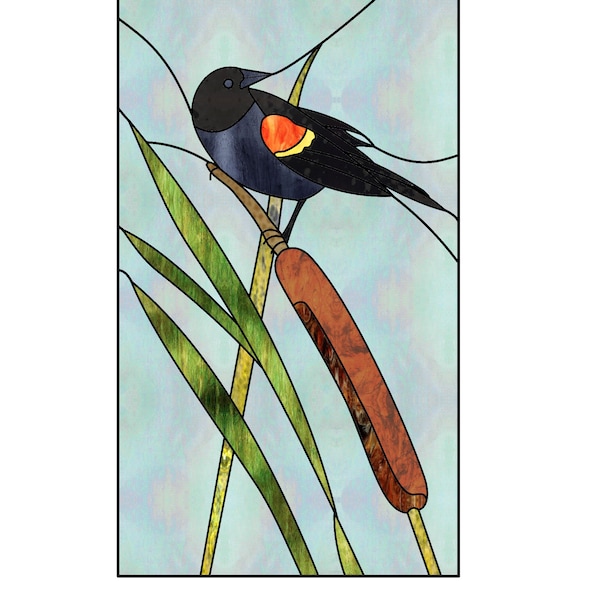Cattail Stained Glass Pattern - Etsy