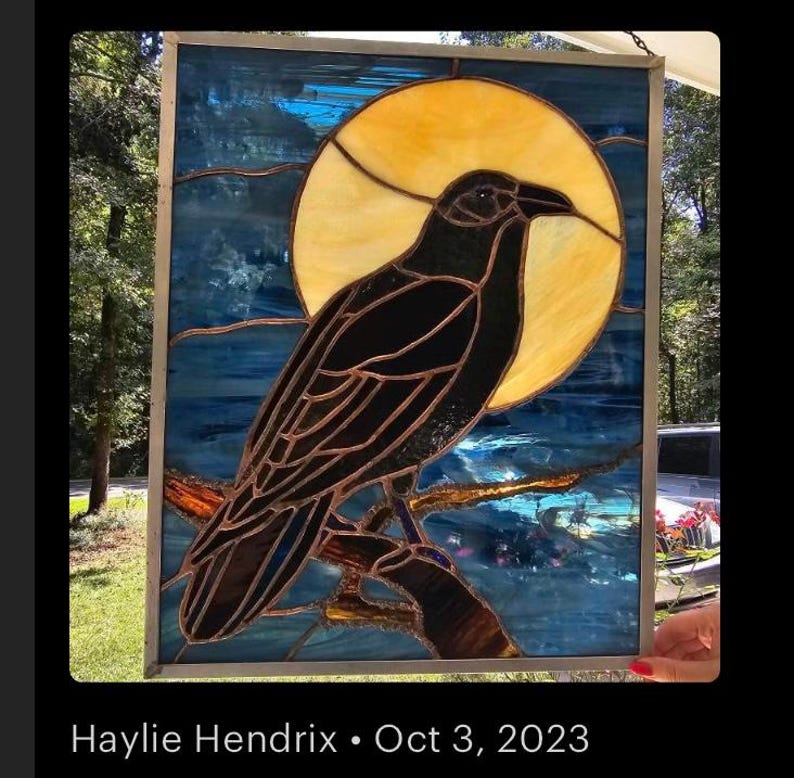 Raven Stained Glass Pattern Digital Download - Etsy