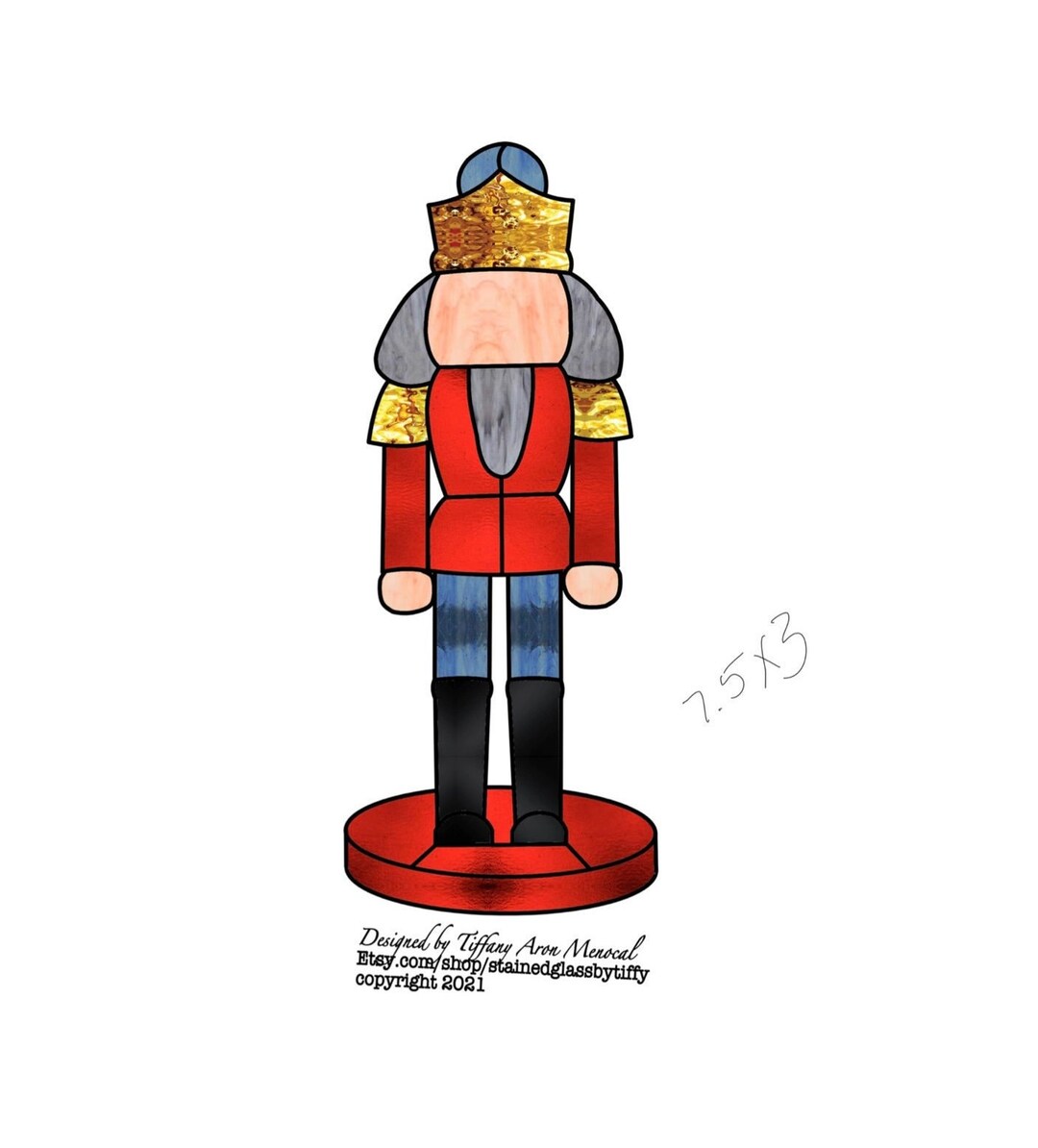 Nutcracker Simple Stained Glass Pattern Digital Download - Etsy