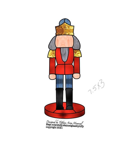 Nutcracker Simple Stained Glass Pattern Digital Download - Etsy
