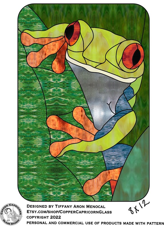 Tree Frog Stained Glass Pattern Digital Download - Etsy