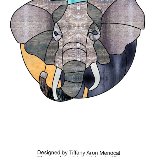 Rainbow Elephant-stained Glass PATTERN - Etsy