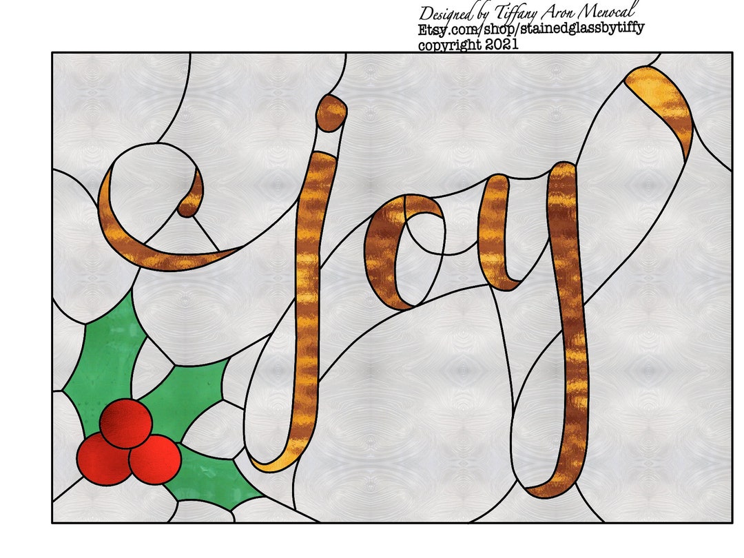 Christmas Joy Sign Stained Glass Pattern Digital Download - Etsy