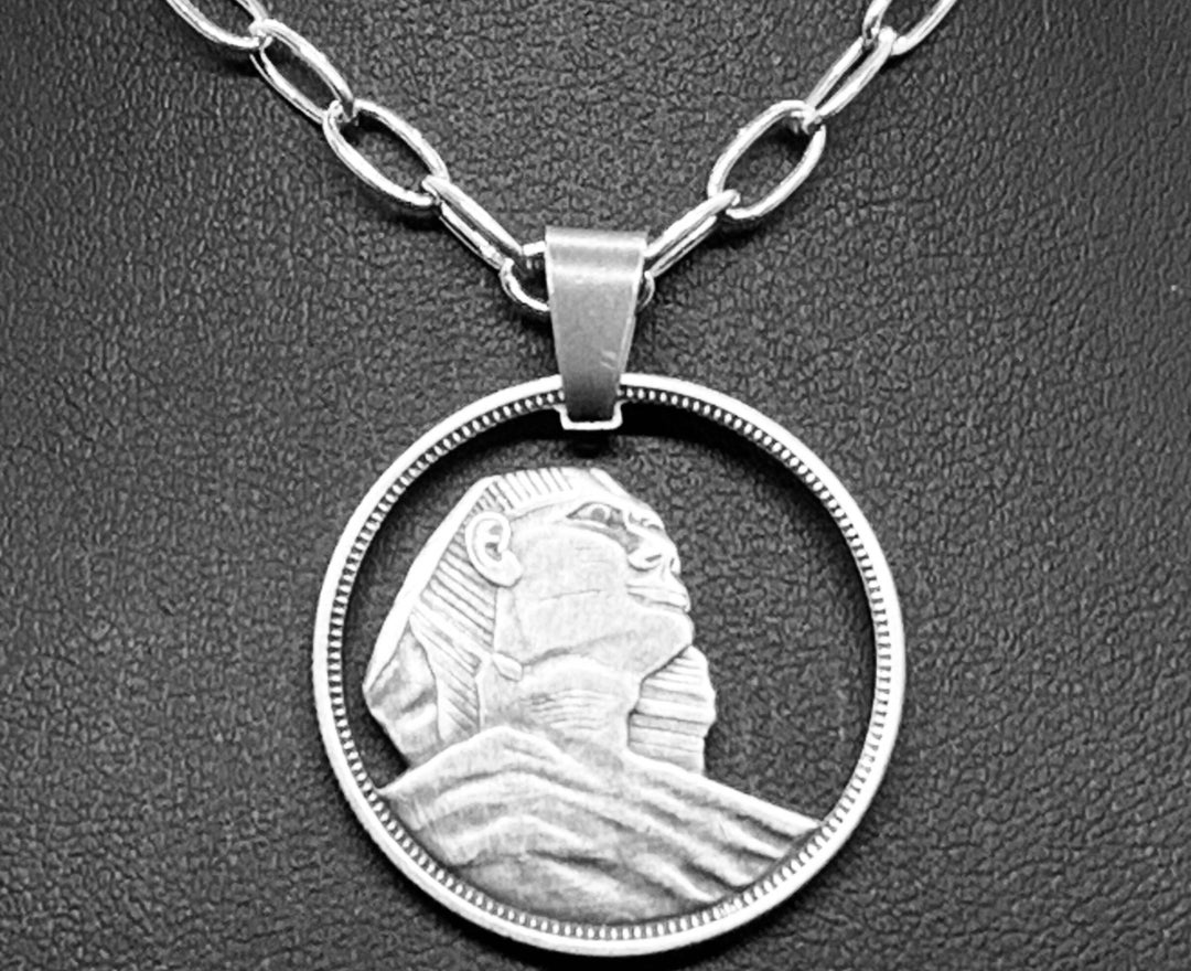 Silver Sphinx Pendant, 10 Piastres, Egypt - Etsy