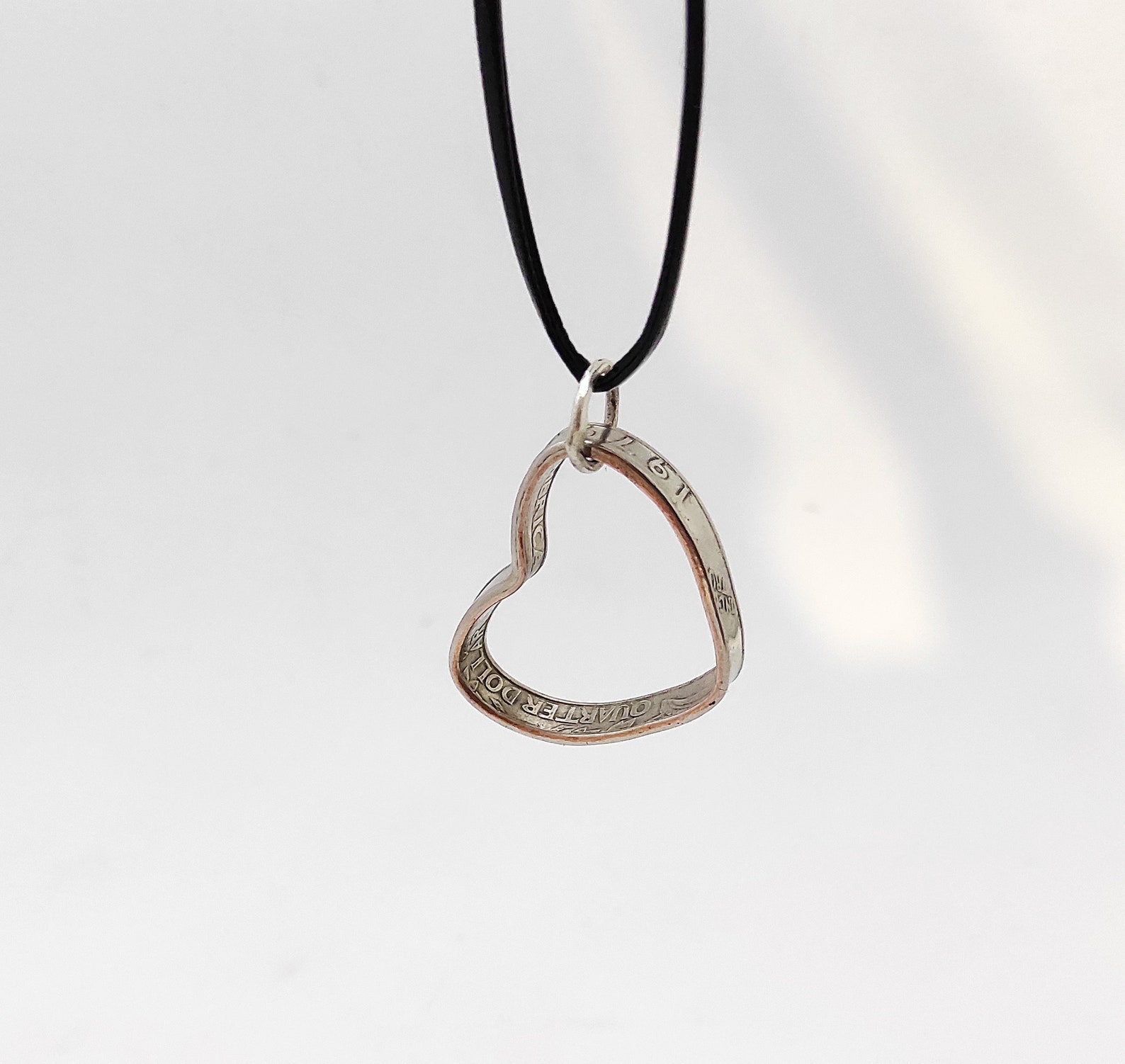 Heart Pendant Coinring American Quarter Dollar Coin Quarter Dollar Coin ...