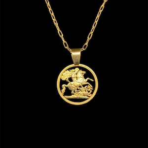 22K Gold Saint George Pendant, Sovereign - Etsy