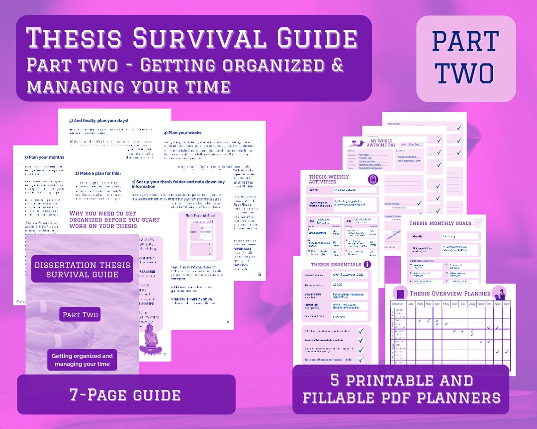 Dissertation Thesis Student Planner Year Month Week Day - Etsy