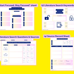 Phd Academic Planner Bundle for Literature Review, Plan Searches ...