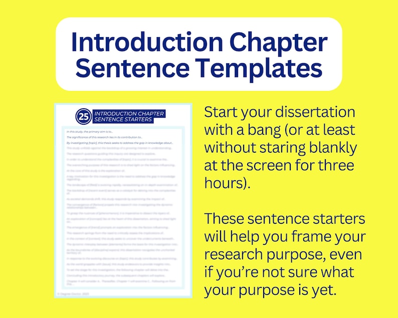 Dissertation Writing Bundle: Sentence Starters & Cheat Sheets - Etsy