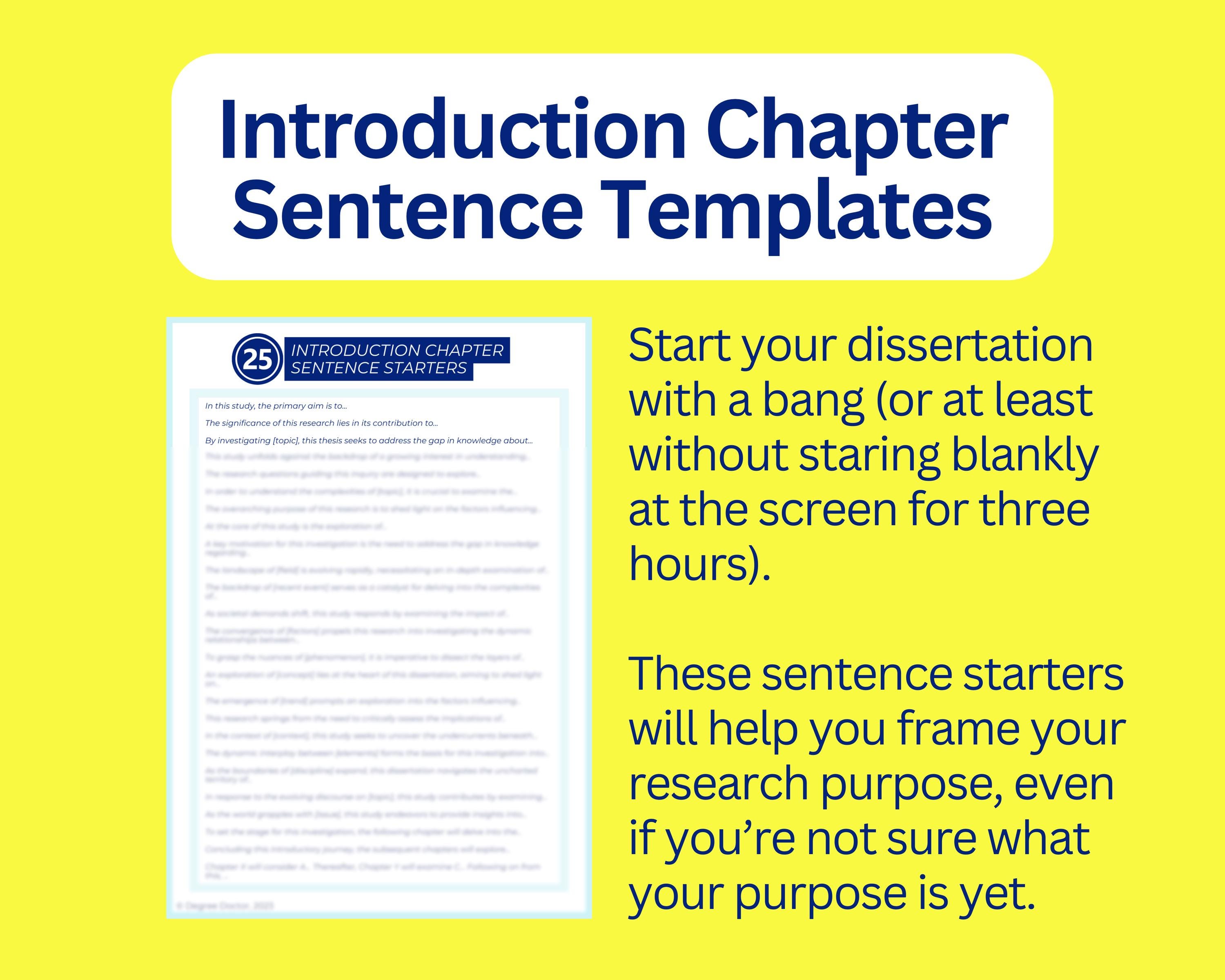Dissertation Writing Bundle: Sentence Starters & Cheat Sheets - Etsy