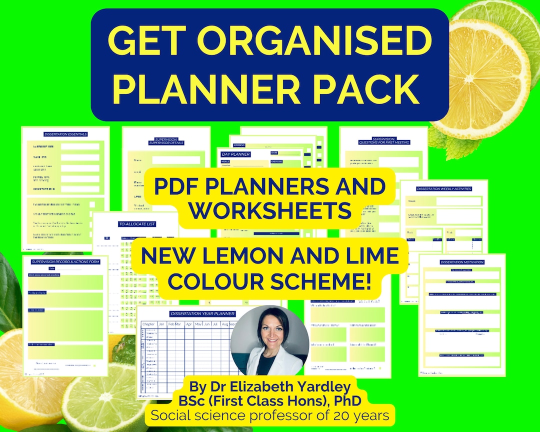 Dissertation Planner Project Management for Masters Degree and Phd ...