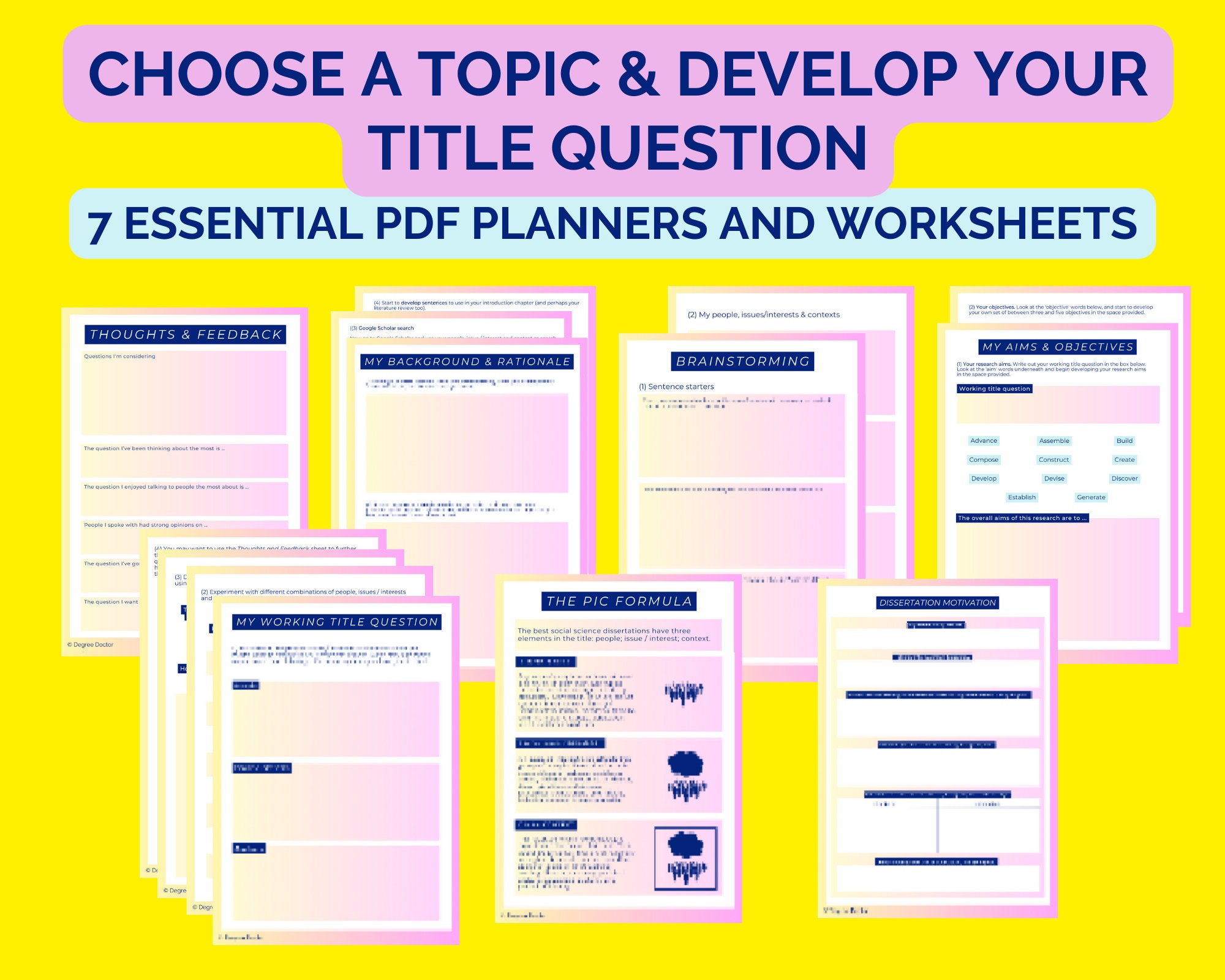 Phd Study Planner Bundle Eliminate Overwhelm, Crush Procrastination and ...