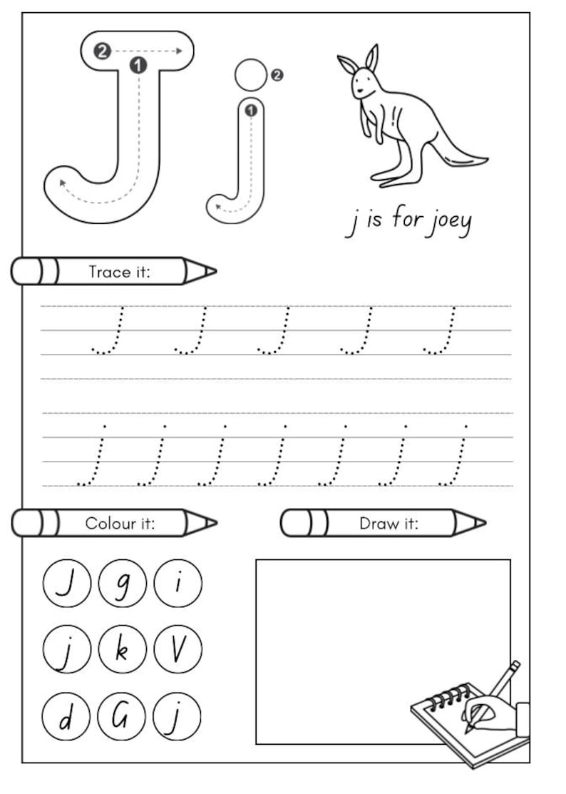 26 Printable Trace the Alphabet Worksheets. Preschool-kdg Phonics ...
