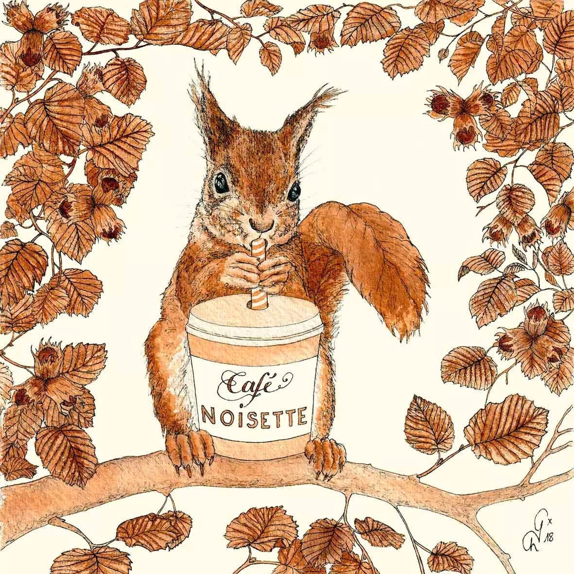 Caffeine Loving Squirrel Napkin Decoupage Napkin Paper | Etsy