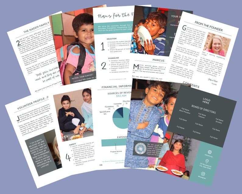 5.5x8.5 Nonprofit Impact Report DIGITAL Template | Canva Template ...