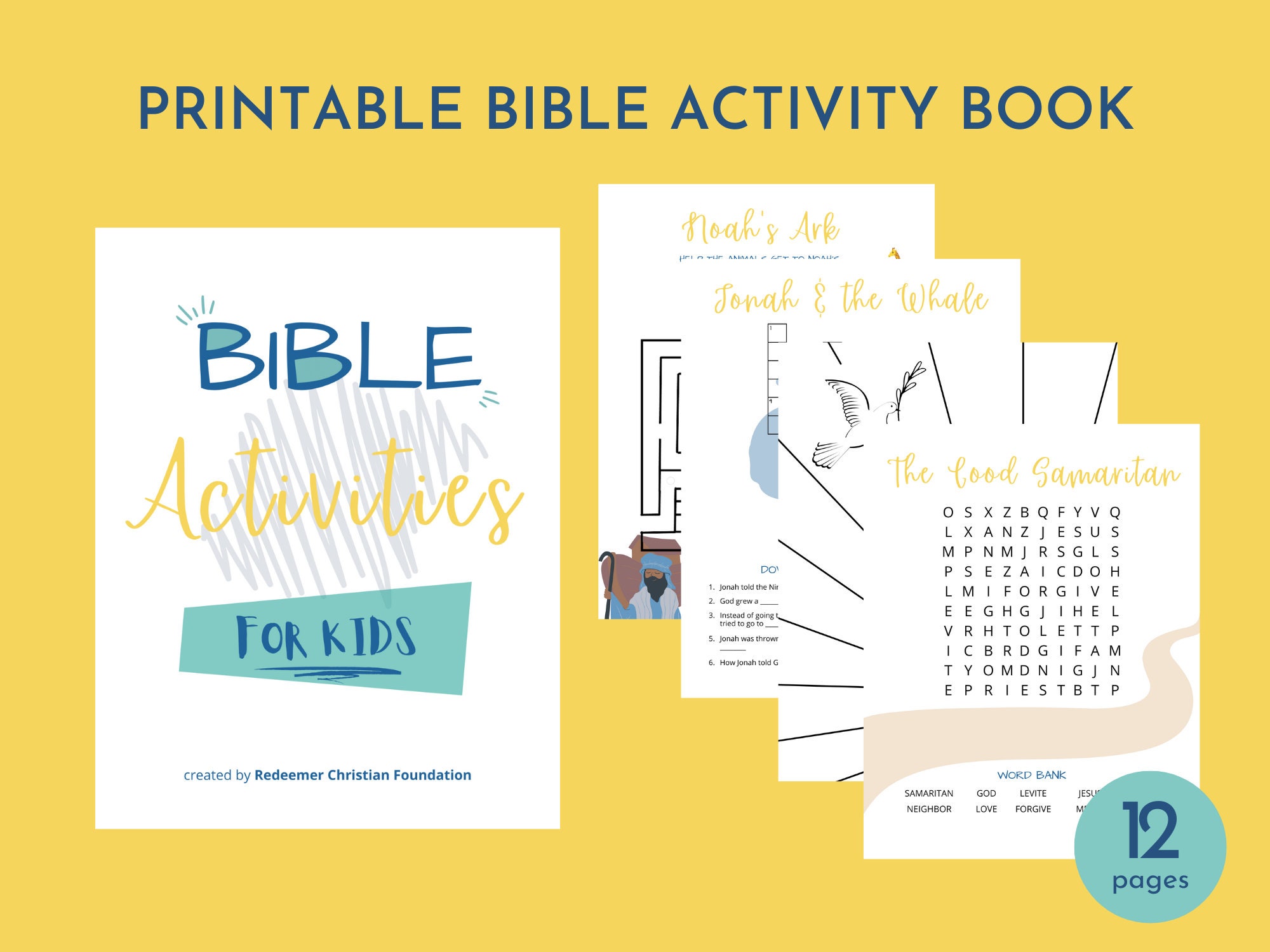 Bible Activity Booklet for Kids | DIGITAL Download | Ages 5-10 | Bible ...