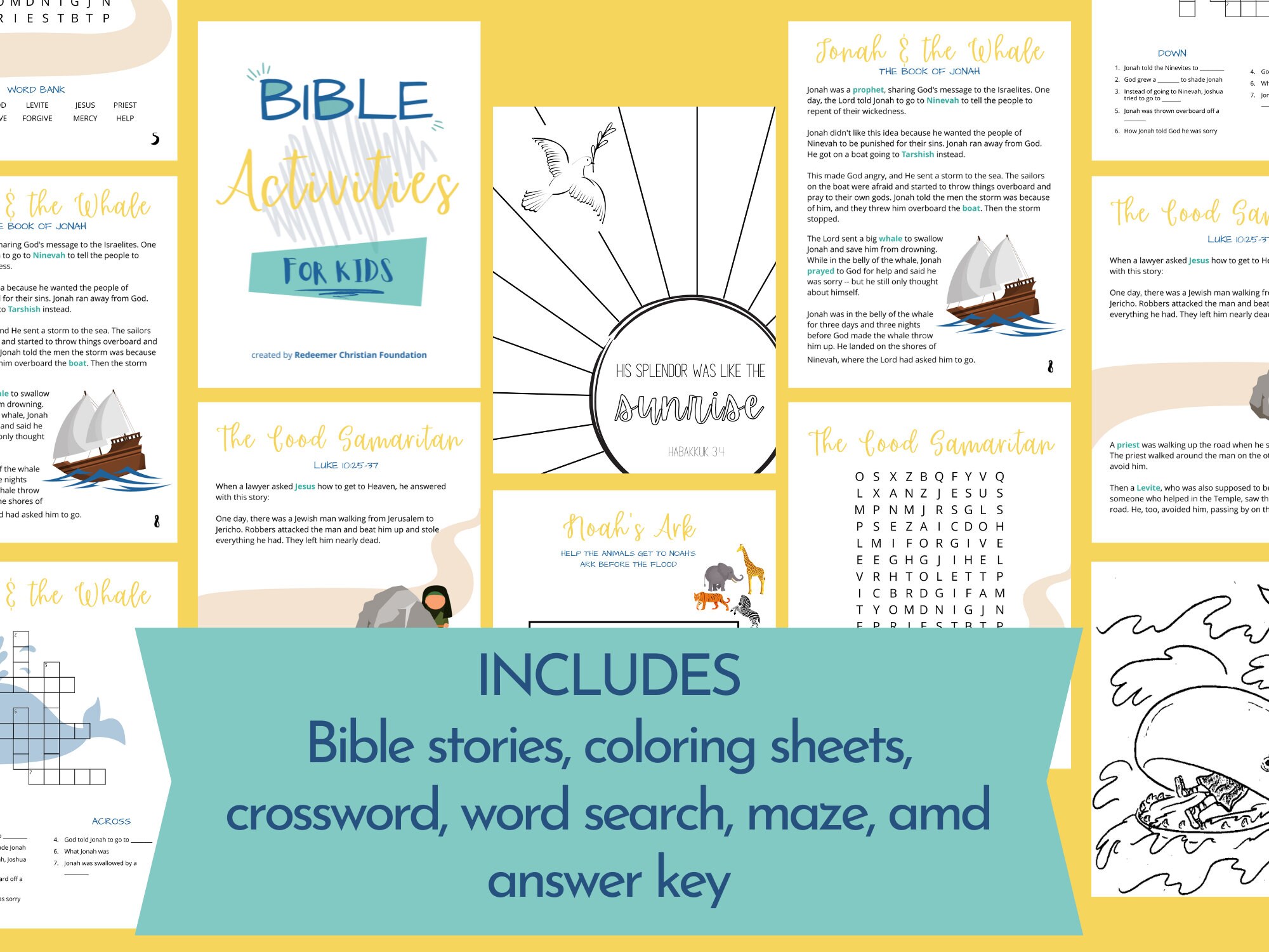 Bible Activity Booklet for Kids | DIGITAL Download | Ages 5-10 | Bible ...