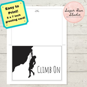 Rock Climbing Card, Digital Download, 5x7in Greeting Card, Extreme ...