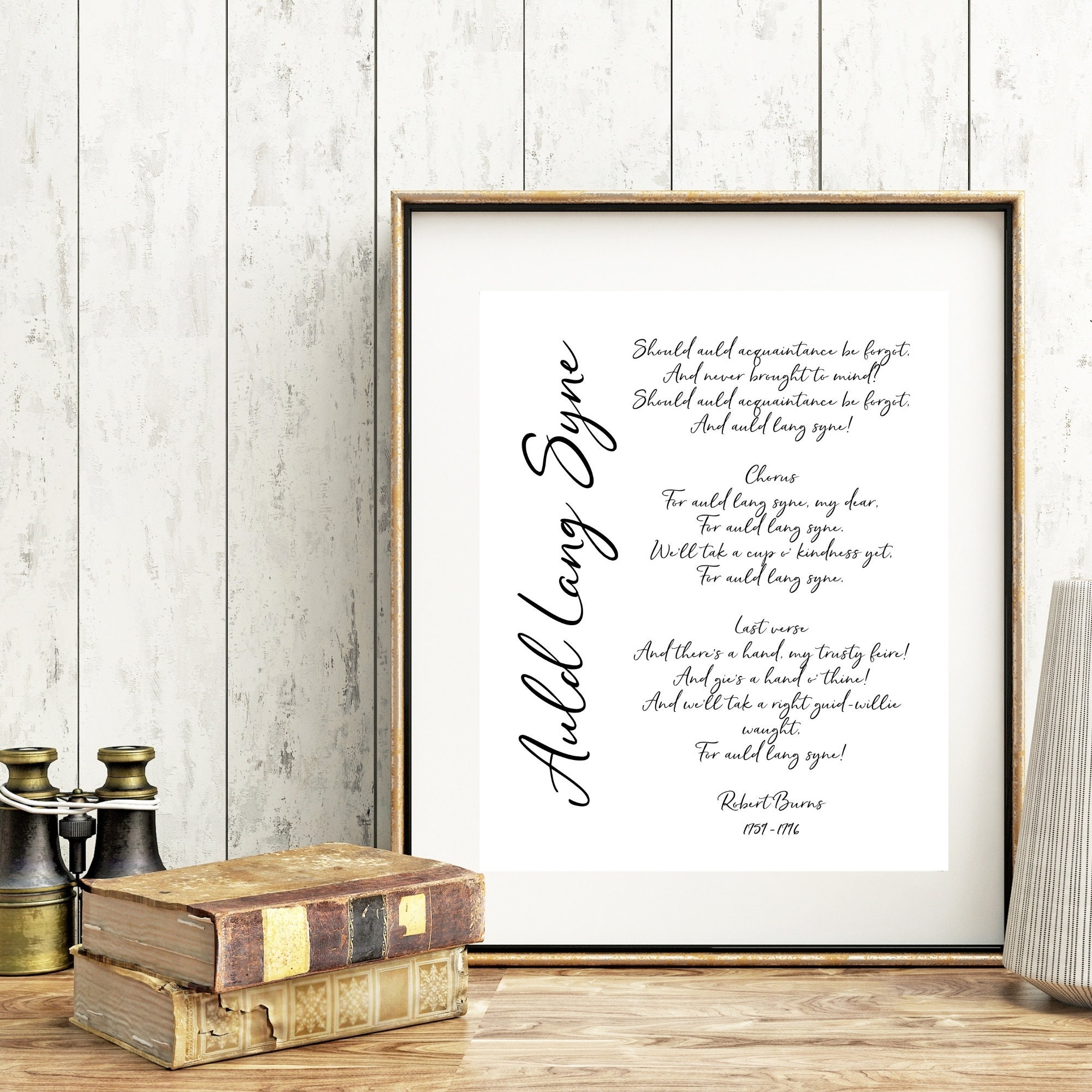 Auld Lang Syne Scottish Poem Song / Robert Burns / Digital Download ...