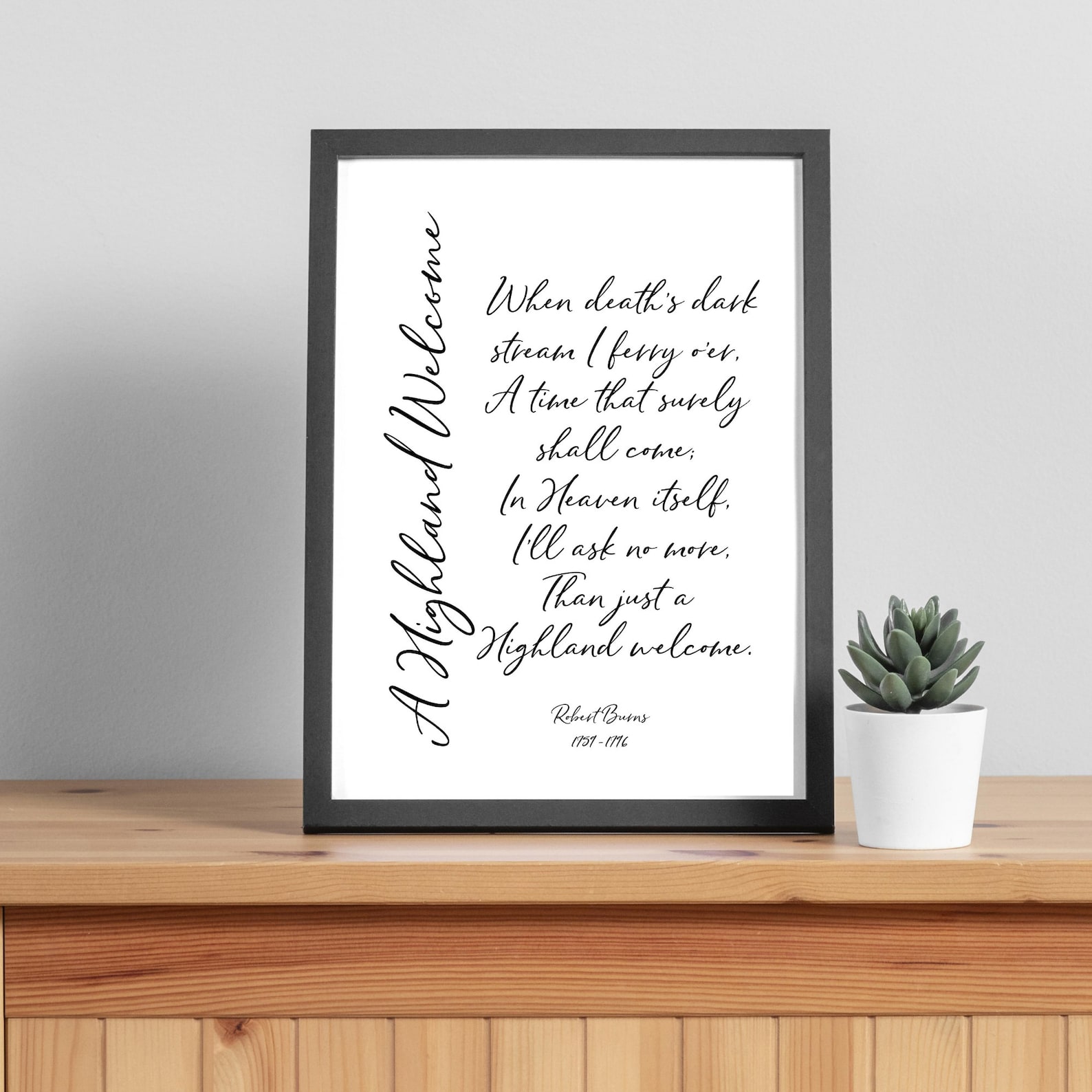 Robert Burns Poem Print: Highland Welcome Wall Art (digital Download ...
