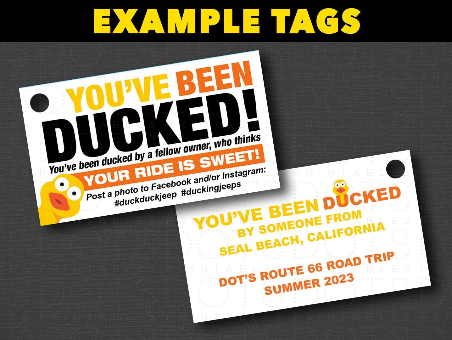 You've Been Ducked Duck Duck Tags. Download EASY Word Templates, or ...