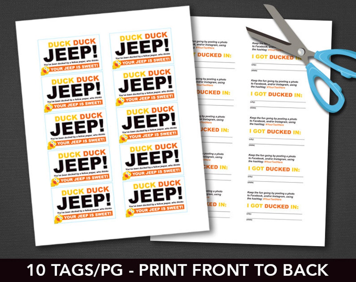 Printable Editable Free Printable Duck Duck Jeep Tags Printable Word 