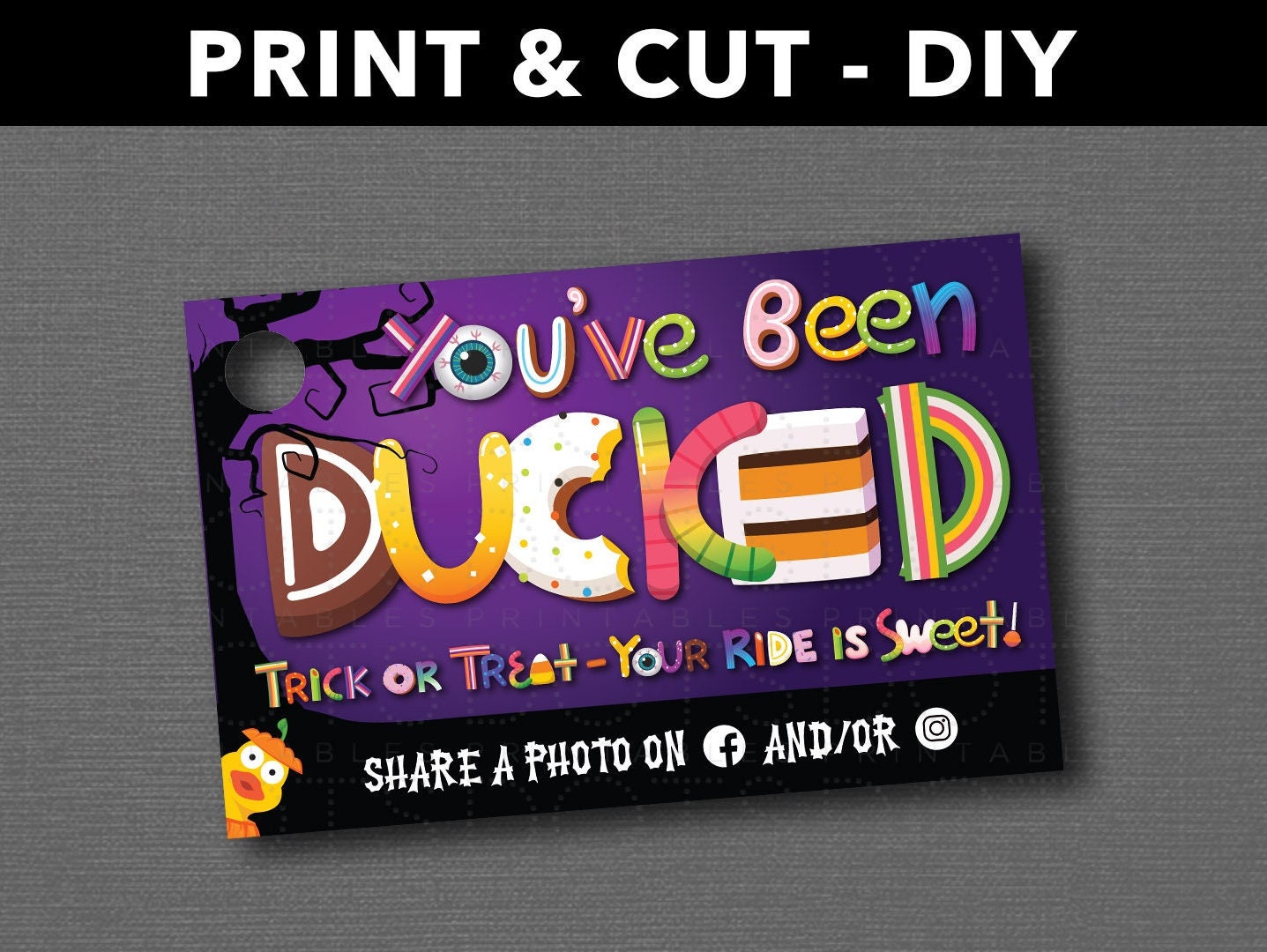 Printable Halloween "you've Been Ducked" Duck Tags / Ducking Tags ...
