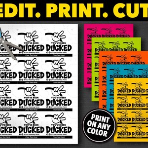 Editable Custom BW "you've Been Ducked" Duck Duck Tags / Ducking Tags ...